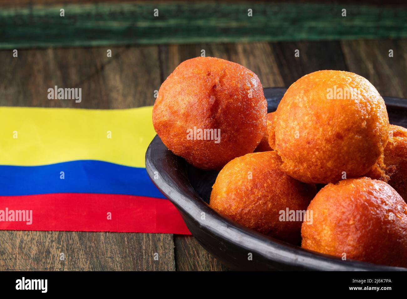 Delicious buñuelos from El Santuario - Typical Colombian food Stock ...