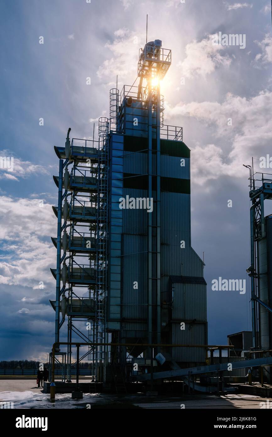 Modern agricultural grain drying complex Stock Photo - Alamy