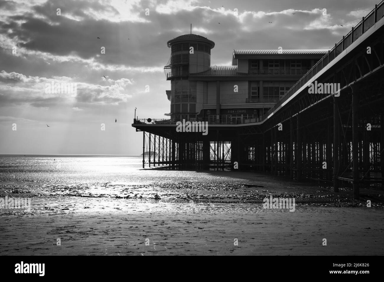 Western Super-mare under the pier Stock Photo - Alamy