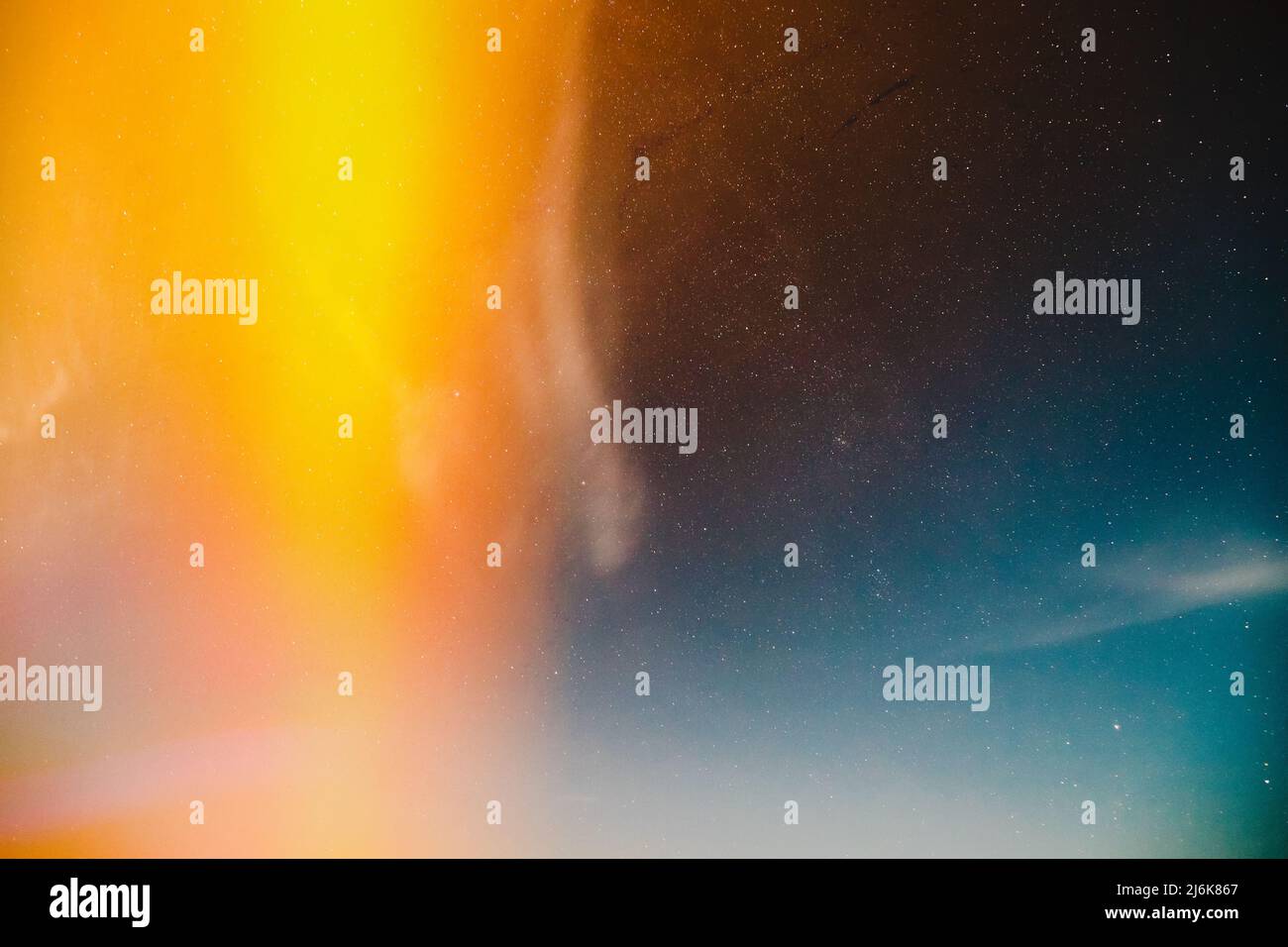 Colorful flare flash haze on starry sky. Sky Stars. Starry Sky ...
