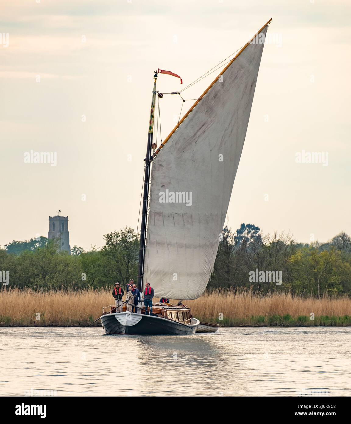 Horning, Norfolk, UK – 01 May 2022. The Norfolk pleasure wherry “Hathor ...