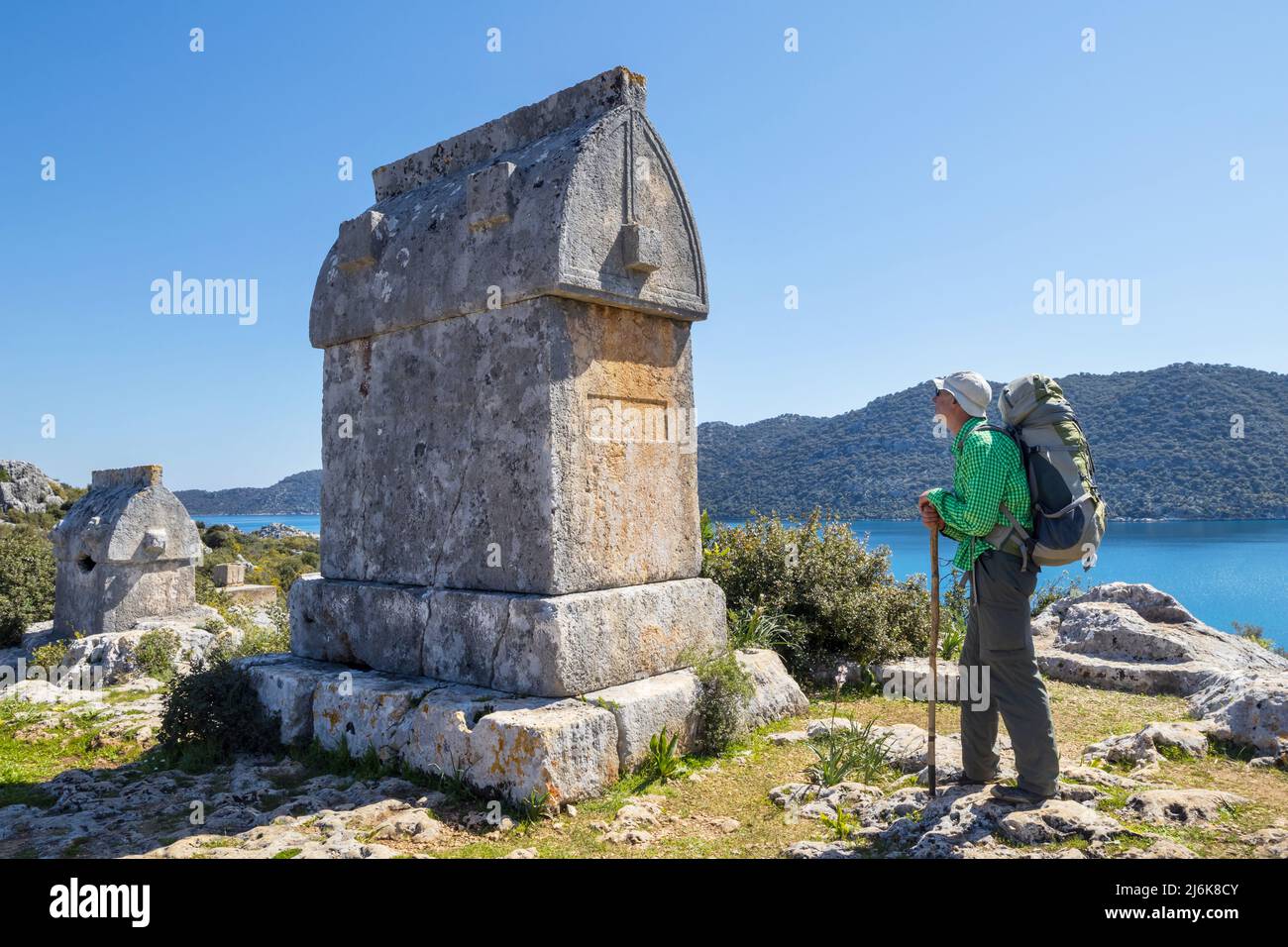 Famous historical Lycian ruins on the Lycian way, Turkey Stock Photo ...