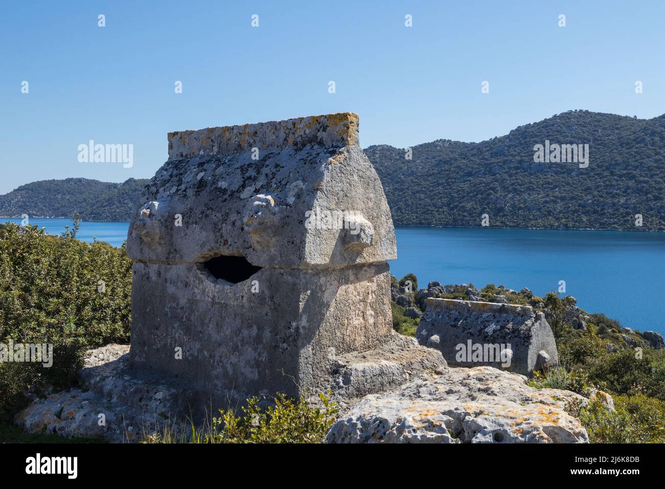 Famous historical Lycian ruins on the Lycian way, Turkey Stock Photo ...