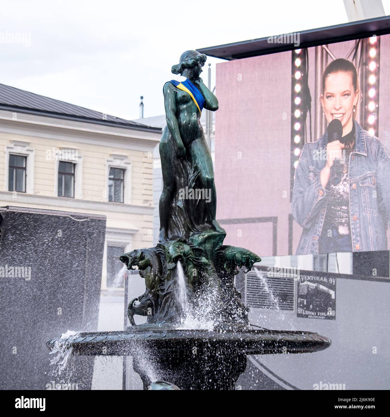 Havis Amanda statue during the celebrate Vappu, Helsinki Stock Photo ...