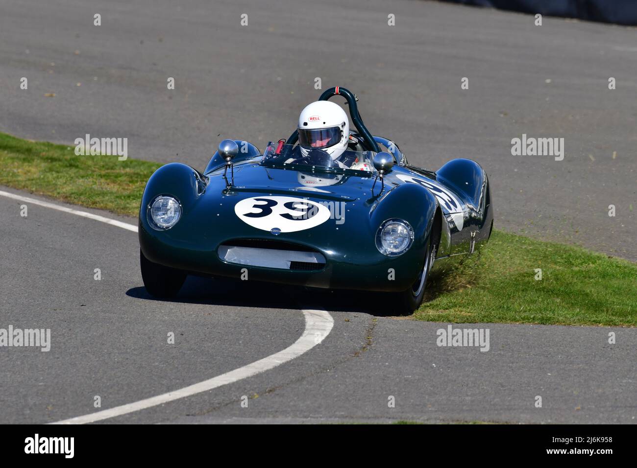 A brief excursion onto the grass at woodcote, Tim Bailey, Cooper Climax ...