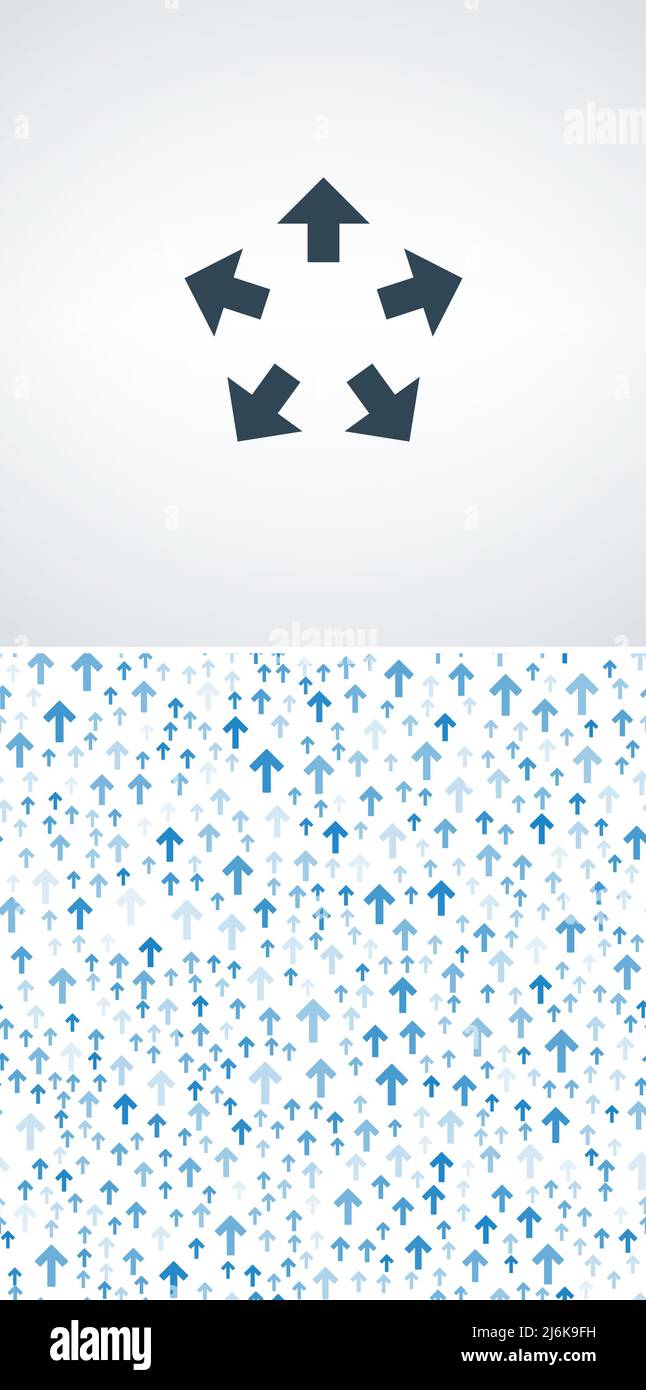 Spreading outward arrows icon. Distribution arrows. Stock vector ...