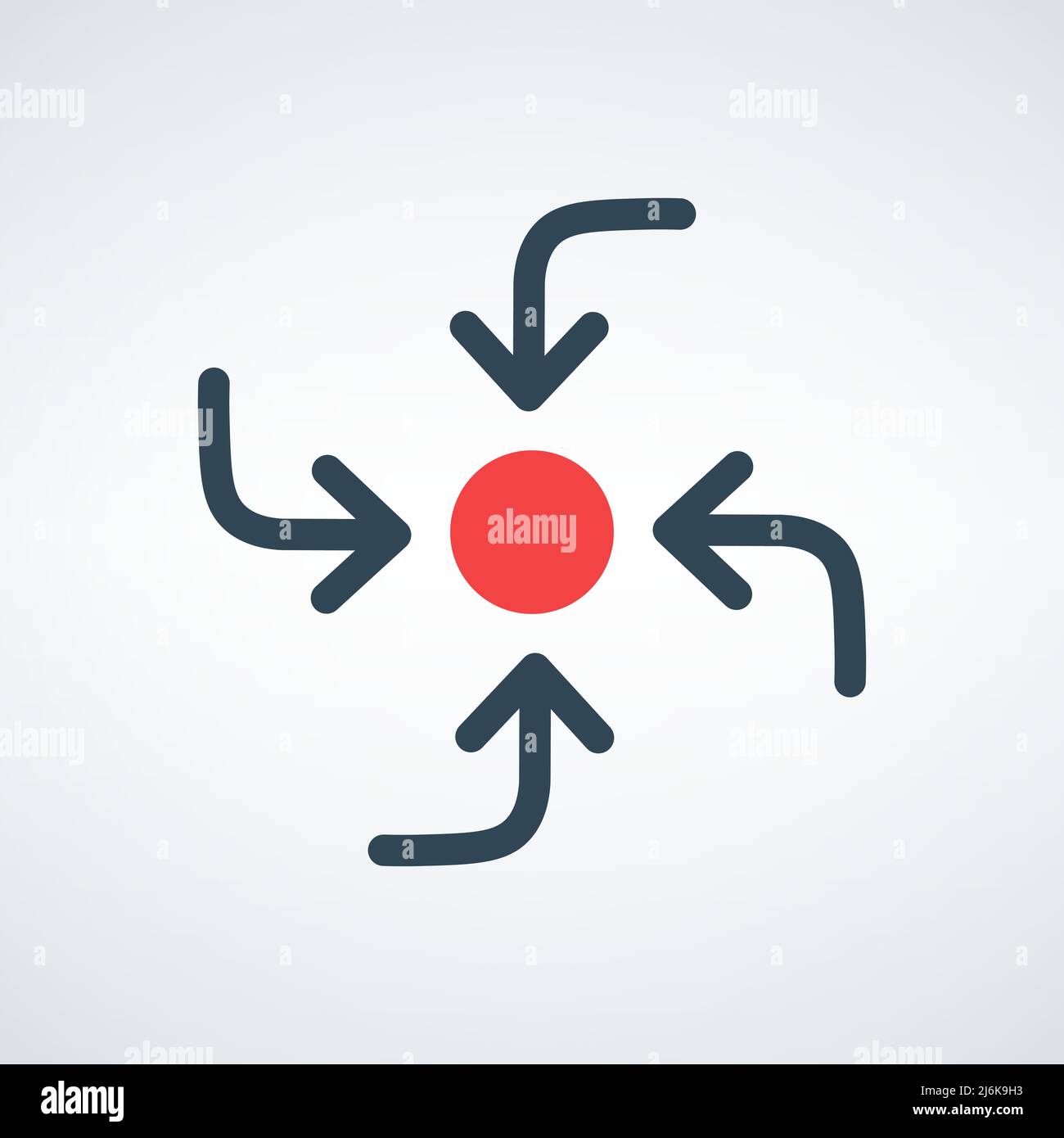 Arrow and point symbolising Concentration icon , Stock vector ...