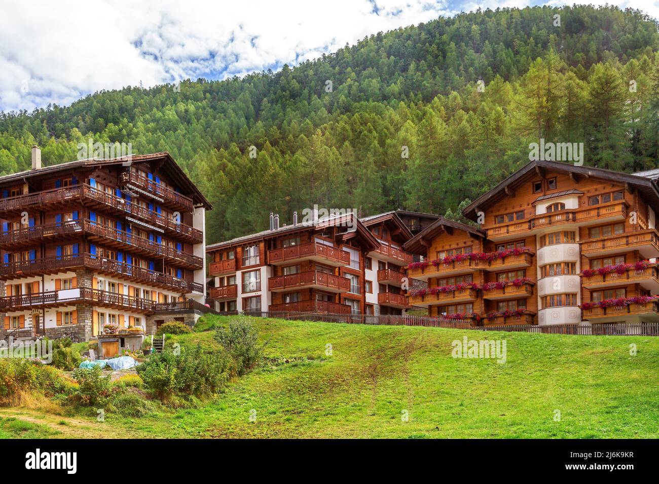 Zermatt, Switzerland alpine village, Swiss Alps colorful summer ...