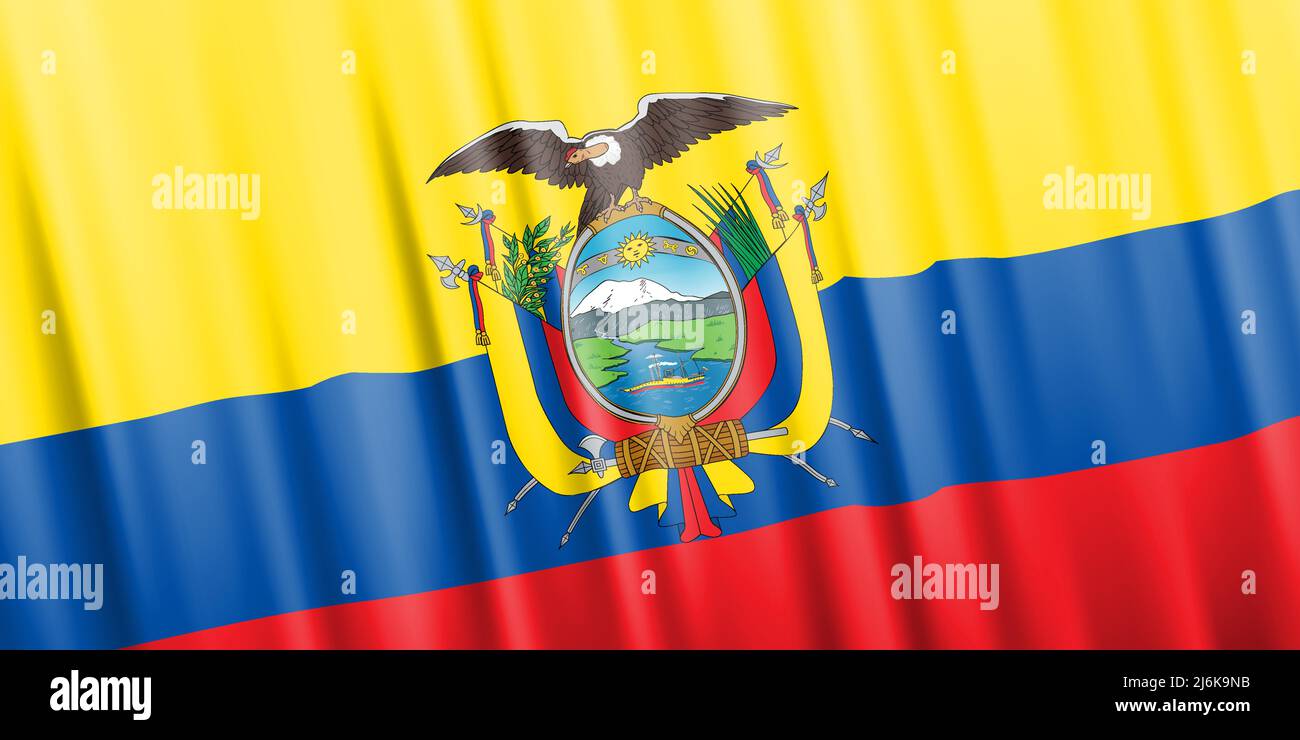 Wavy vector flag of Ecuador Stock Vector Image & Art - Alamy