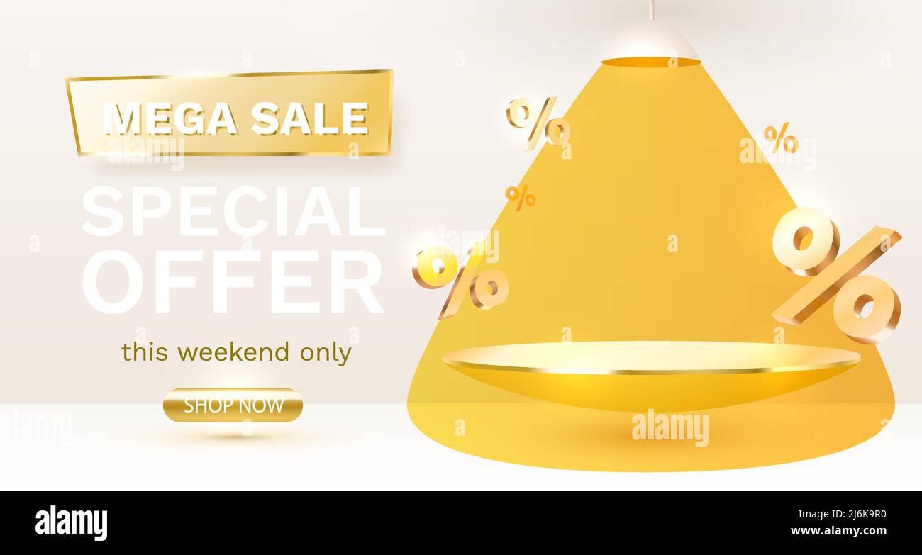 Mega sale special offer, Stage podium percent, Stage Podium Scene with ...