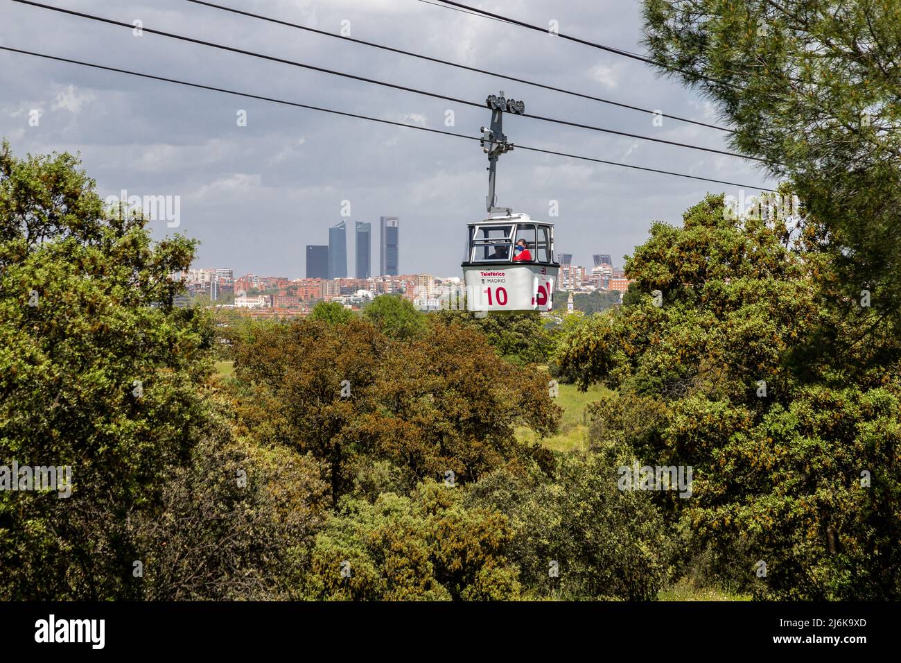 Views from the Cable car or Teleferico in Madrid. Giving clients ...