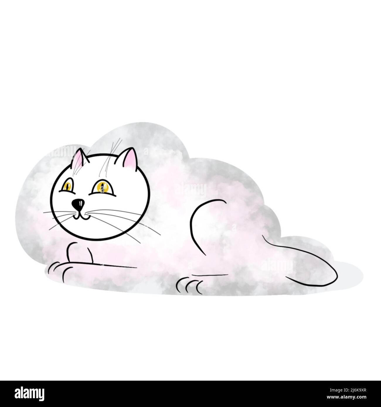 Set of eigh Cloud cats on white background, clip-art, for your project ...