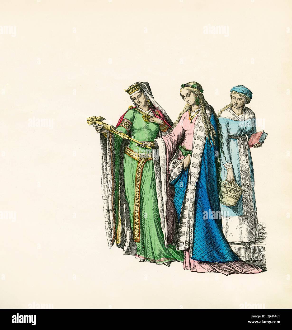 German Noblewomen, German Middle Class Woman, Germany, 12th Century ...
