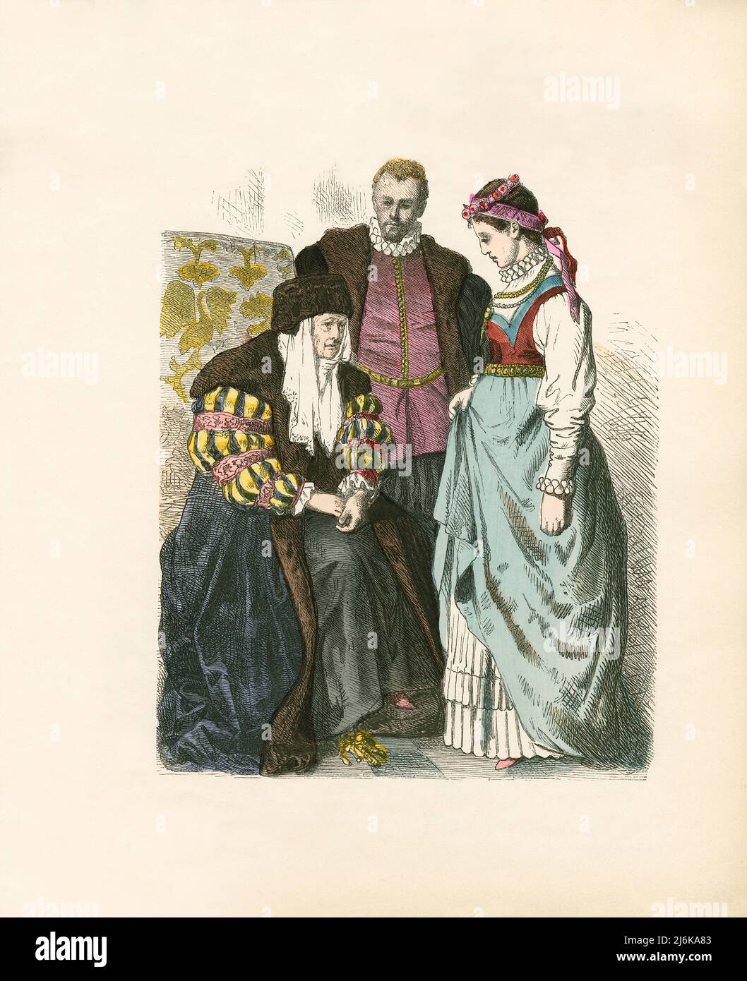 Polish Nobility in Court Dress, 16th Century, Illustration, The History ...
