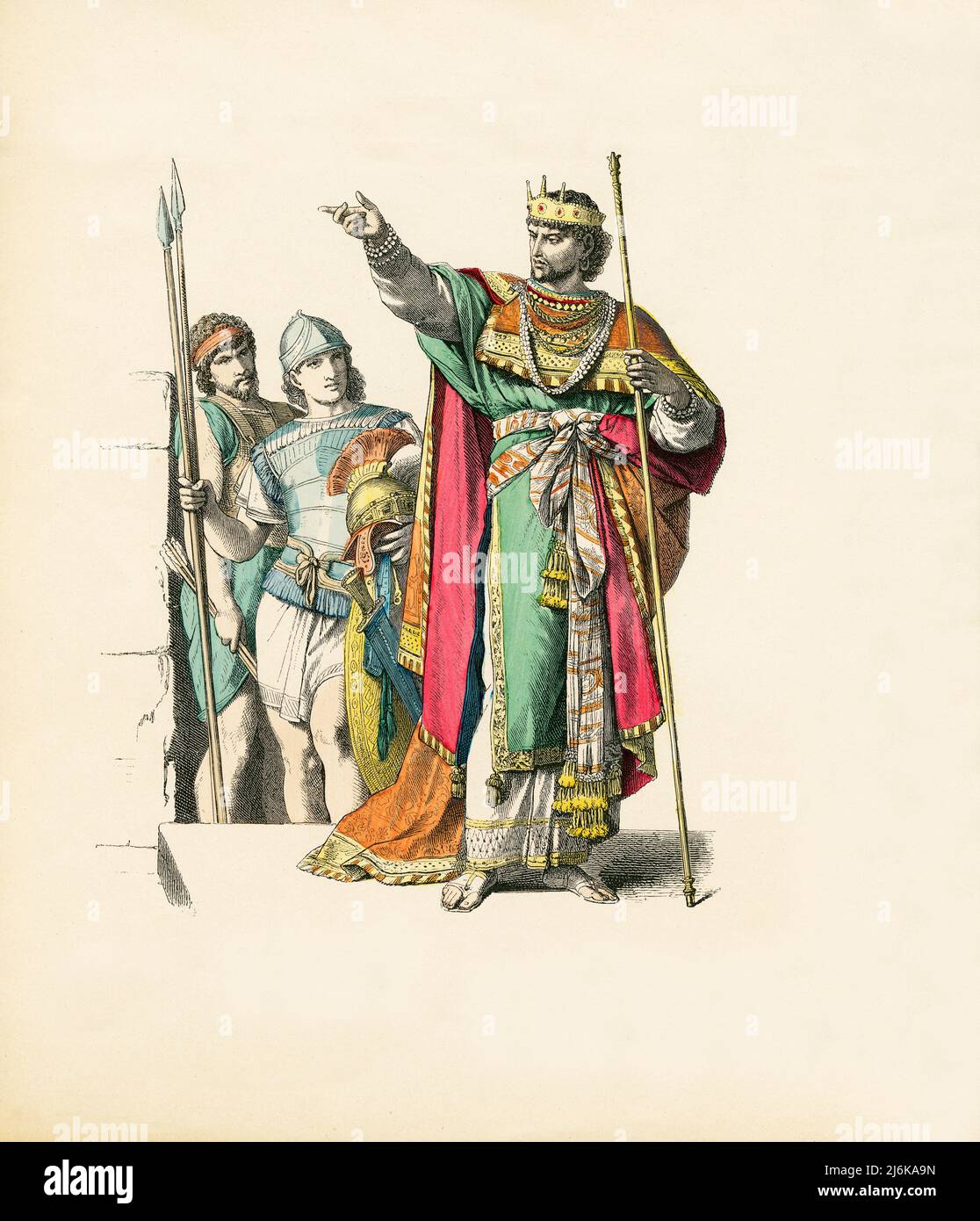 Jewish King with Soldiers, Ancient Judah, Illustration, The History of ...