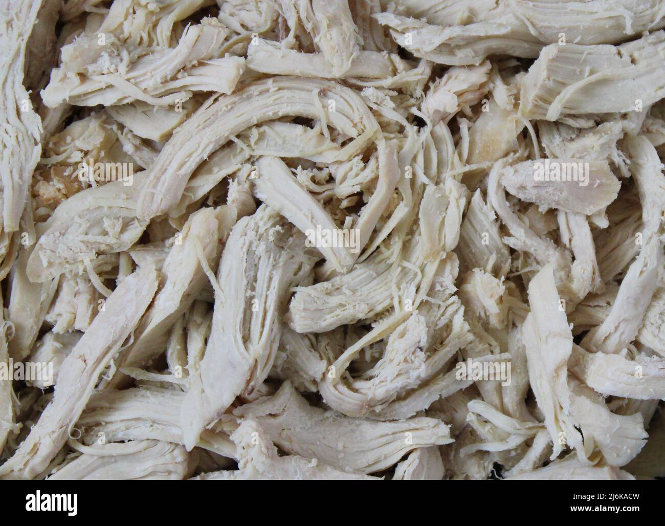 Shredded Cooked White Meat Chicken Stock Photo - Alamy
