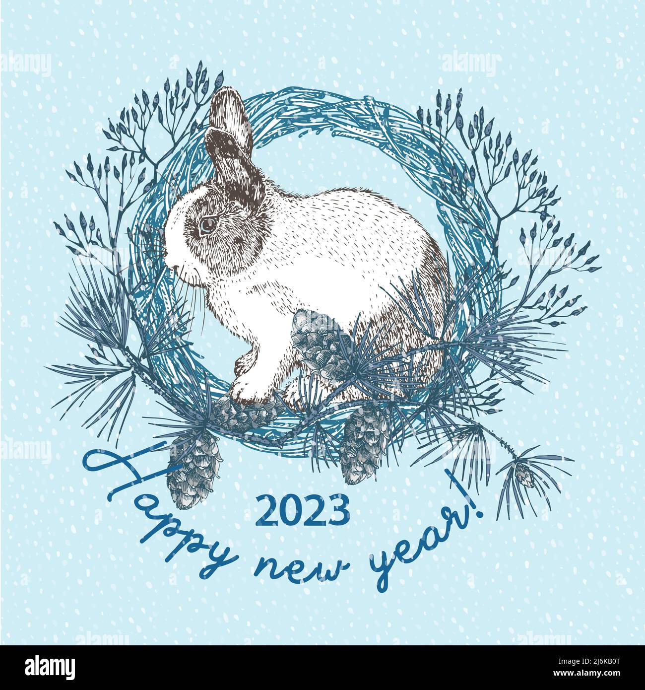 White rabbit with black spots around the eyes. Chinese New Year Symbol ...