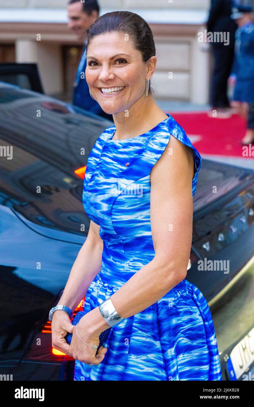 Crown Princess Victoria of Sweden during a visit to Karolinska ...