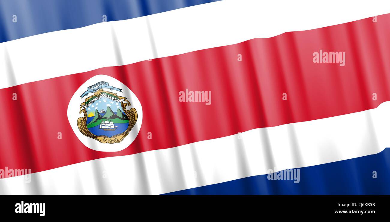Wavy vector flag of Costa Rica Stock Vector Image & Art - Alamy