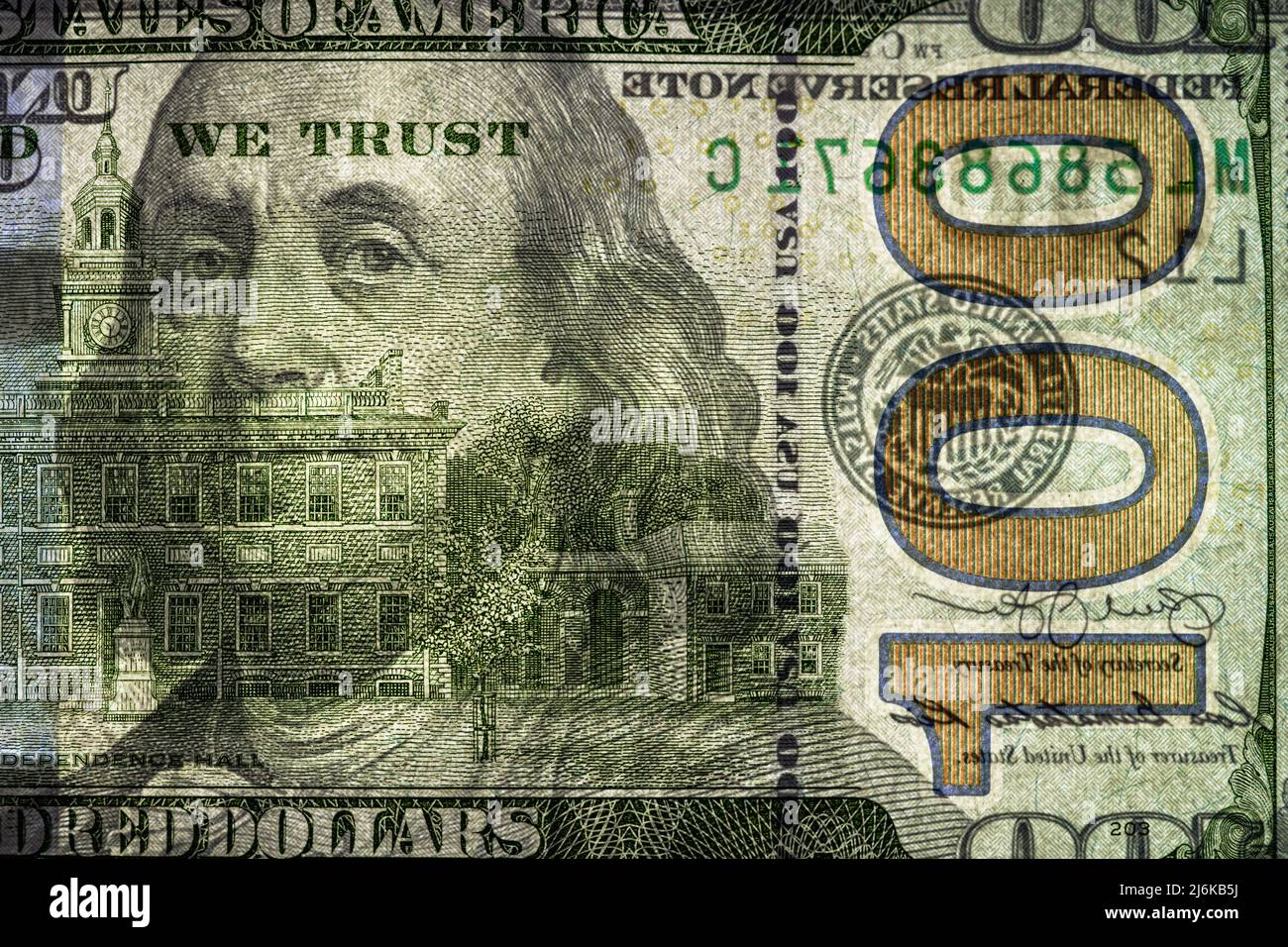 100 dollar bill watermark hi-res stock photography and images - Alamy
