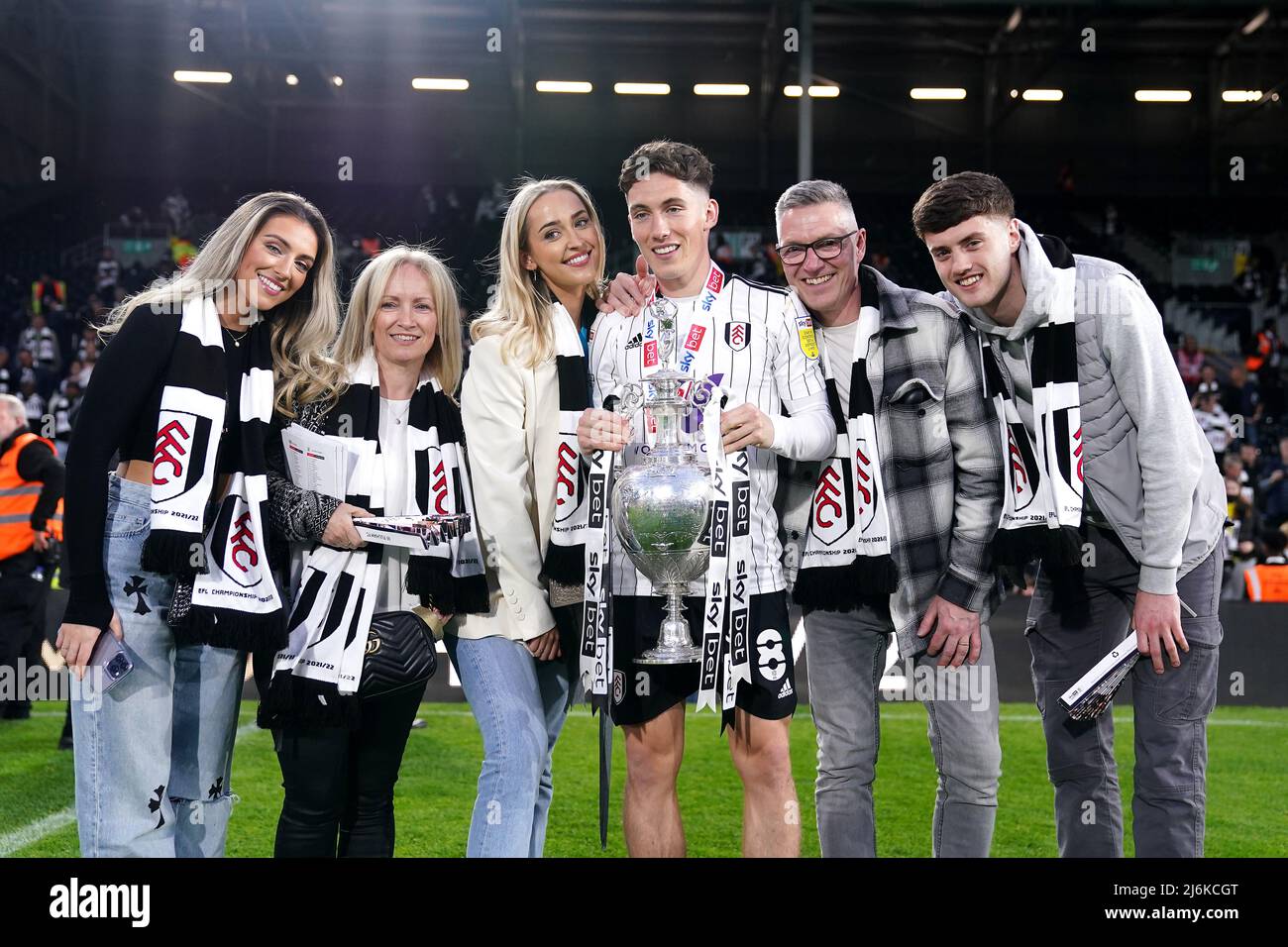 Fulham's Harry Wilson (centre), girlfriend Abby Claybrook and family ...