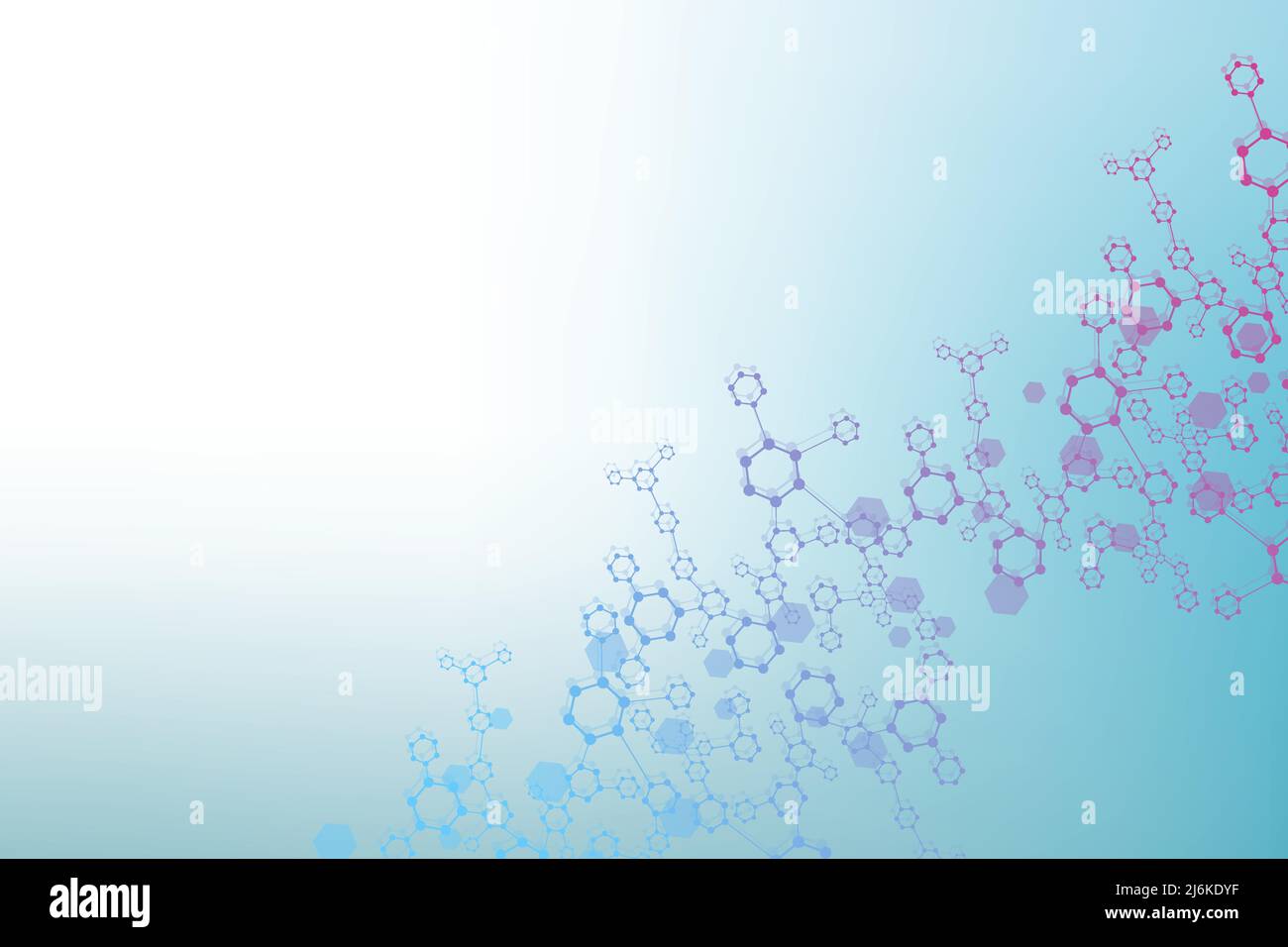 Science network pattern, connecting lines and dots. Technology hexagons ...