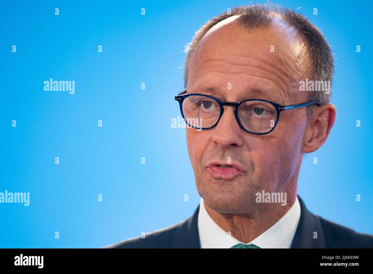 Friedrich MERZ, CDU chairman, during the press conference portrait ...
