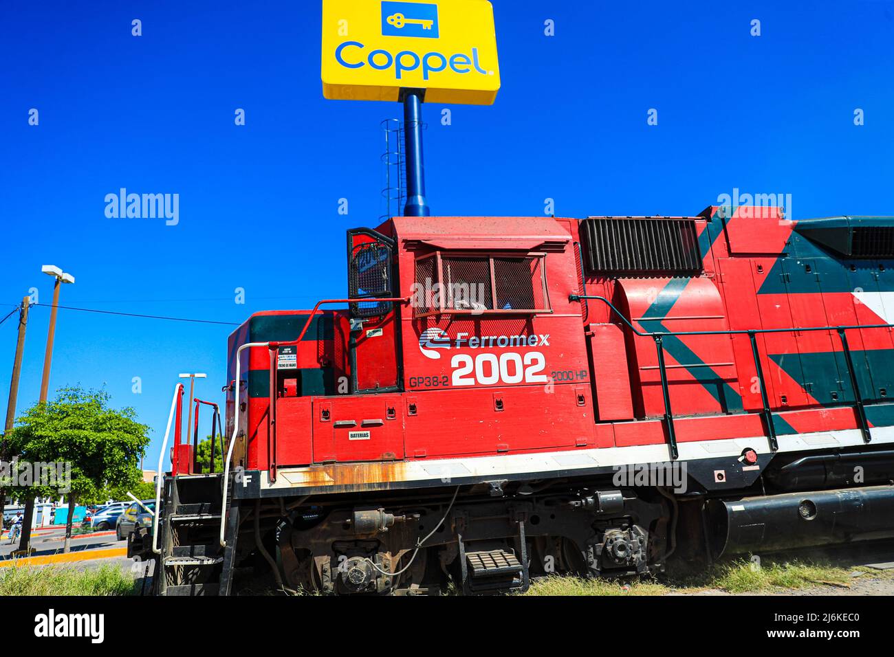 Feromex company train passing through Navojoa, Sonora Mexico. Mexican ...