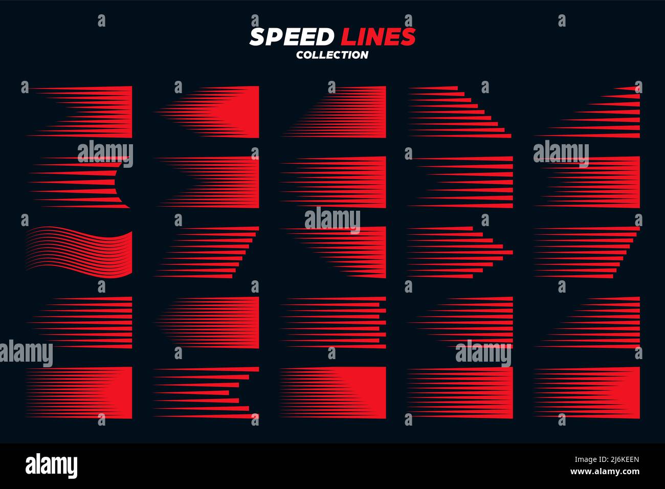 Red comic speed lines signs collection. Motion elements for your design ...