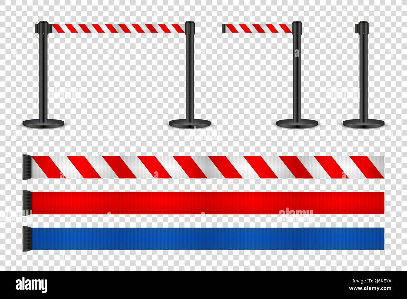 Realistic retractable belt stanchion on transparent background. Crowd ...