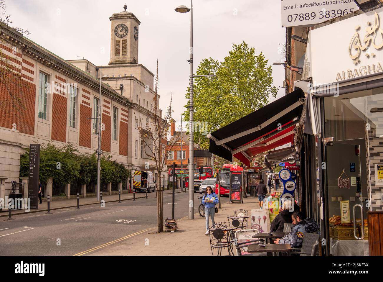 London- April 2022: Shops and the Acton Centre on Acton High Street ...