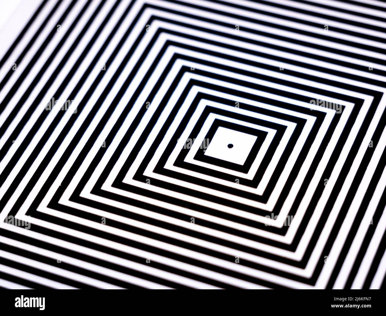 Abstract striped hypnotic square composition, black and white pop art ...