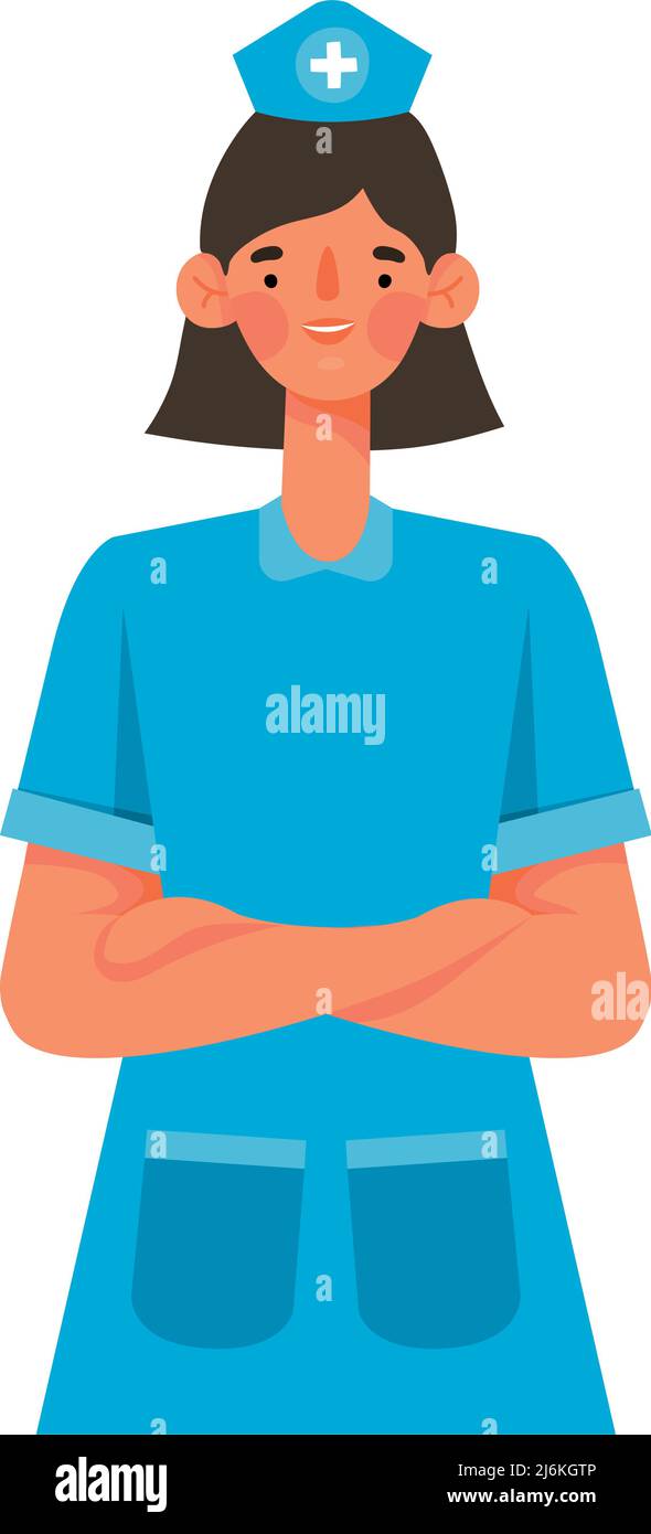 happy nurse illustration Stock Vector Image & Art - Alamy