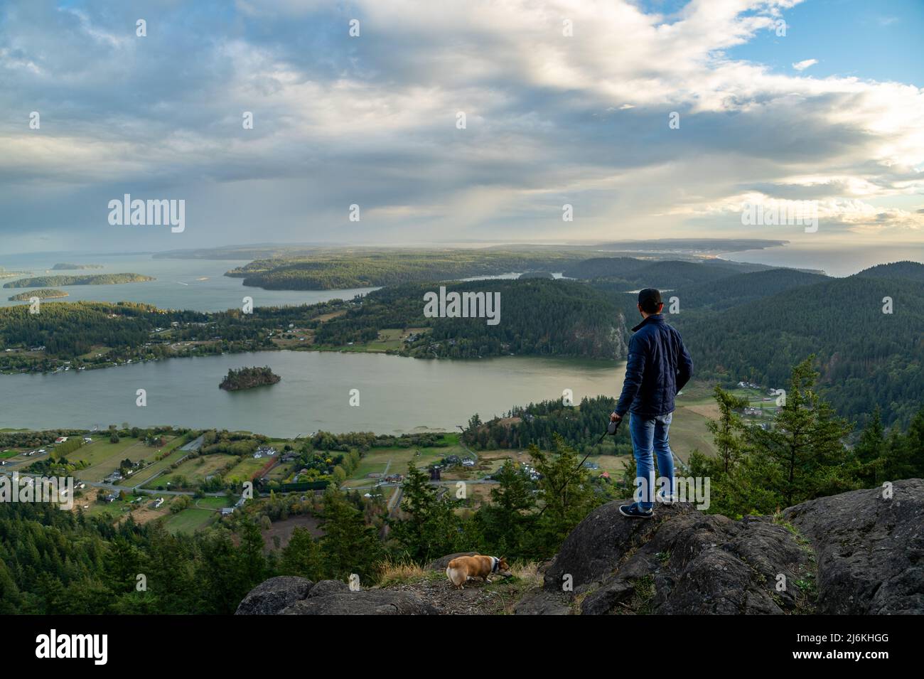 Amazing View from the Top to Mount Erie Stock Photo - Alamy