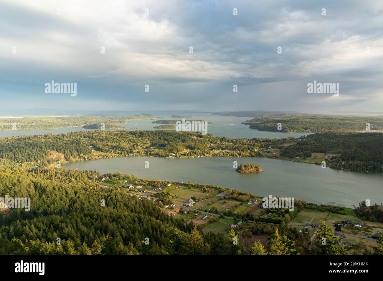 Amazing View from the Top to Mount Erie Stock Photo - Alamy