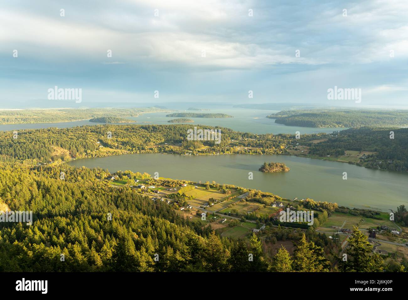 Amazing View from the Top to Mount Erie Stock Photo - Alamy