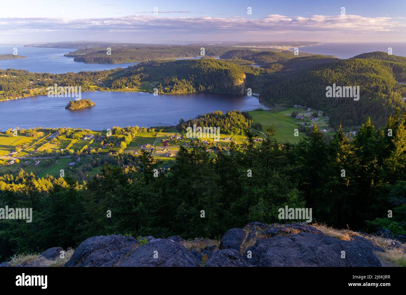 Amazing View from the Top to Mount Erie Stock Photo - Alamy