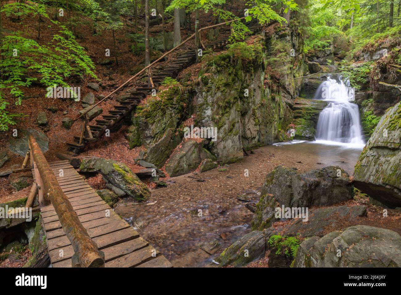 Resov waterfalls on the river Huntava in Nizky Jesenik, Northern ...