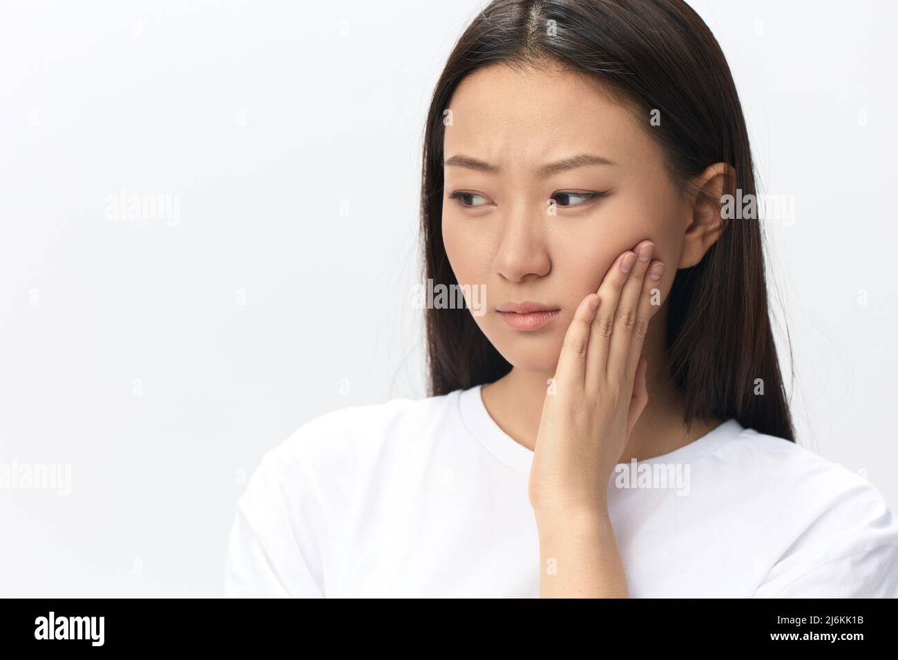 Gumboil Dental abscess Toothache Broken Tooth. Unhappy crying suffering ...