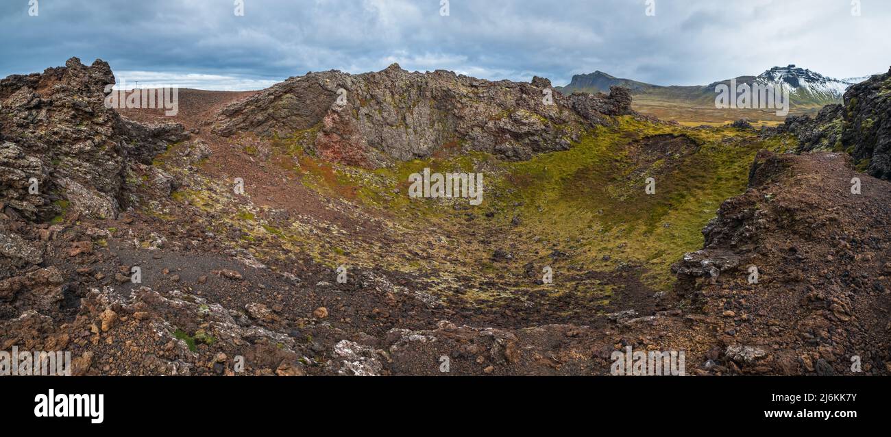 Saxholl volcano crater hi-res stock photography and images - Alamy