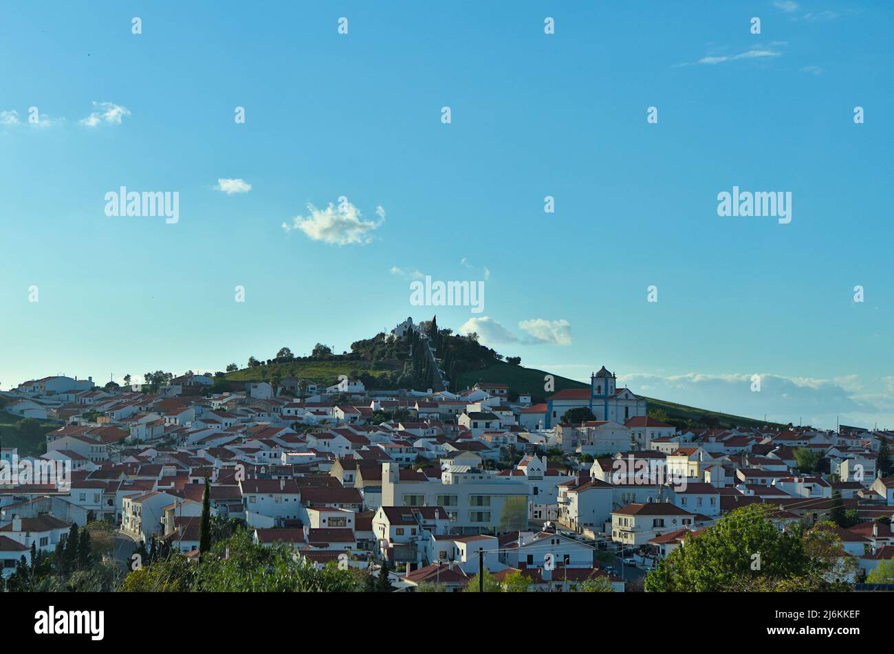 Aljustrel seen from Maralhas windmill on top of the hill. Aljustrel ...