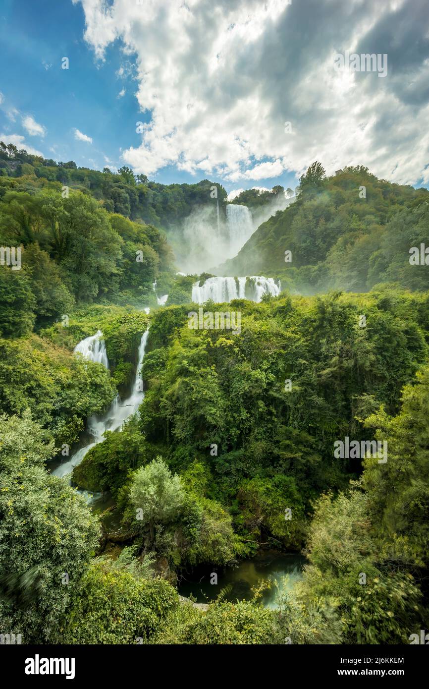Marmore falls, Cascata delle Marmore, in Umbria region, Italy Stock ...