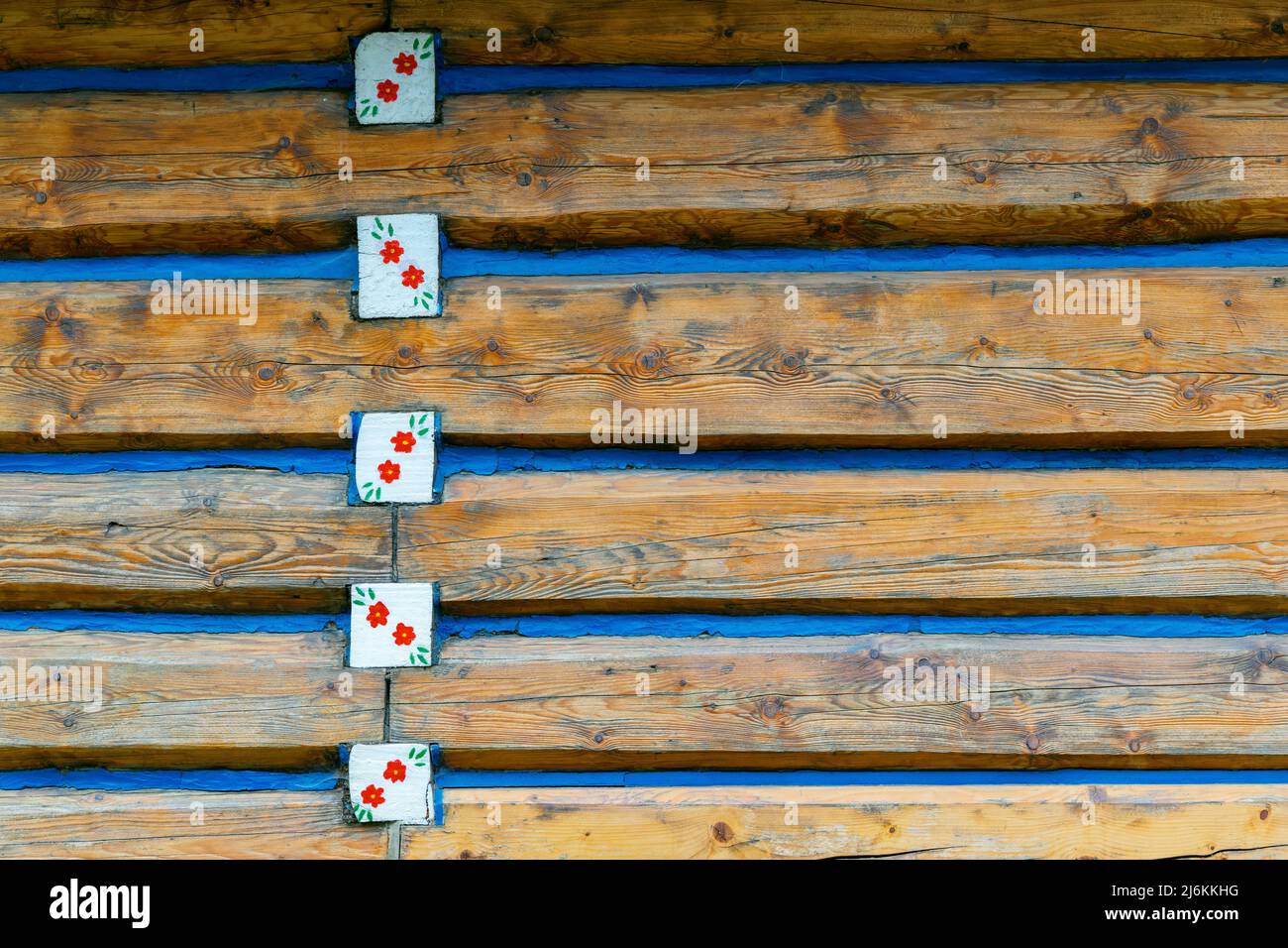 Old wooden houses in village Osturna, Spiska magura region, Slovakia ...