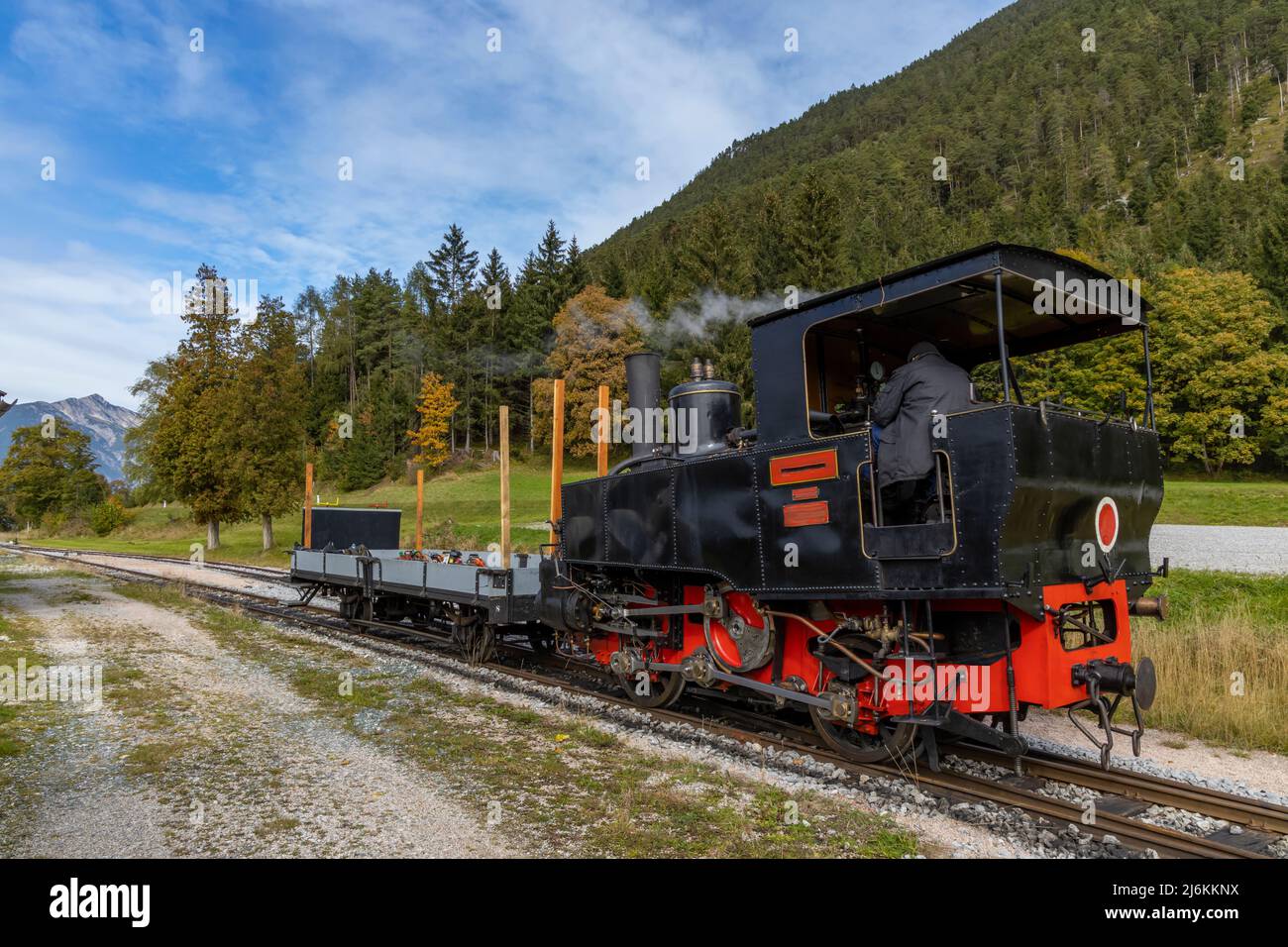 Historical steam locomotive, Achensee lake railroad, Tiro, Austria ...