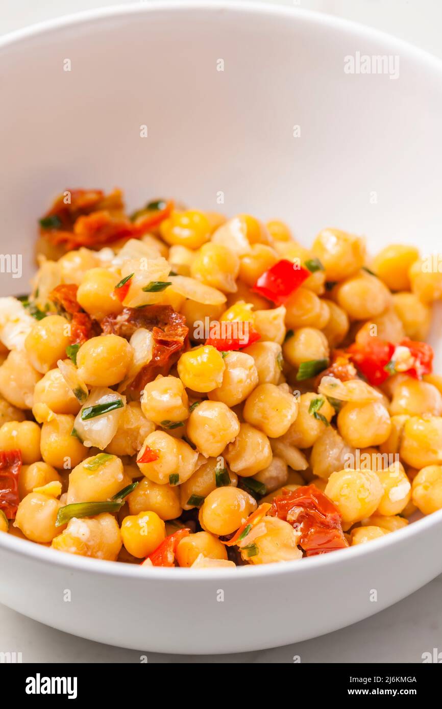 chicken peas salad with red pepper Stock Photo - Alamy