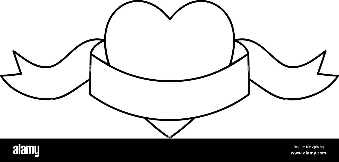 heart with ribbon Stock Vector Image & Art - Alamy