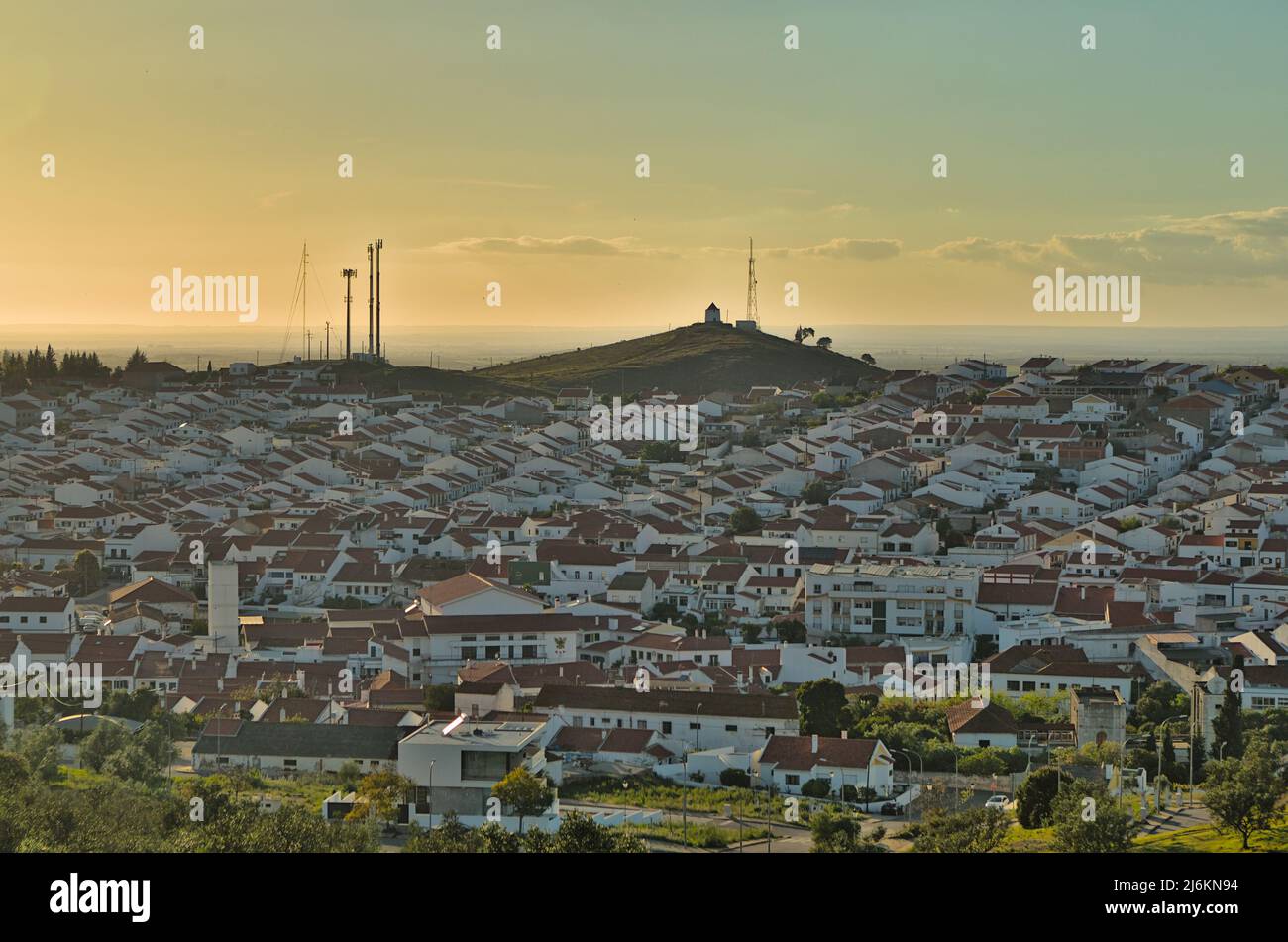 Aljustrel seen from Maralhas windmill on top of the hill. Aljustrel ...