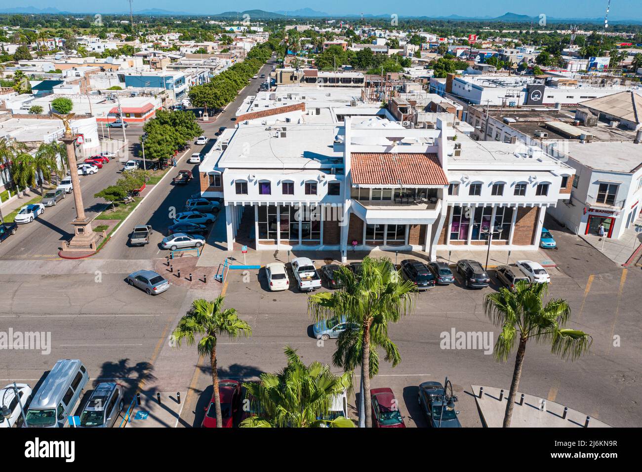 Aerial view of the city hall or municipal palace Navojoa, Sonora ...