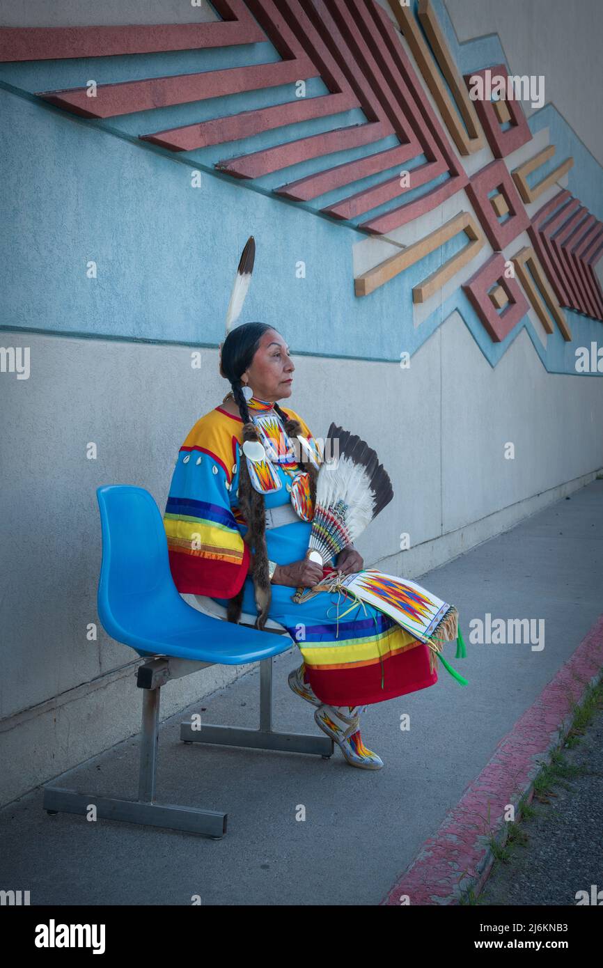 USA, Idaho, Rose Ann Abrahamson, Elder, Lemhi-Shoshone- Bannack Stock ...
