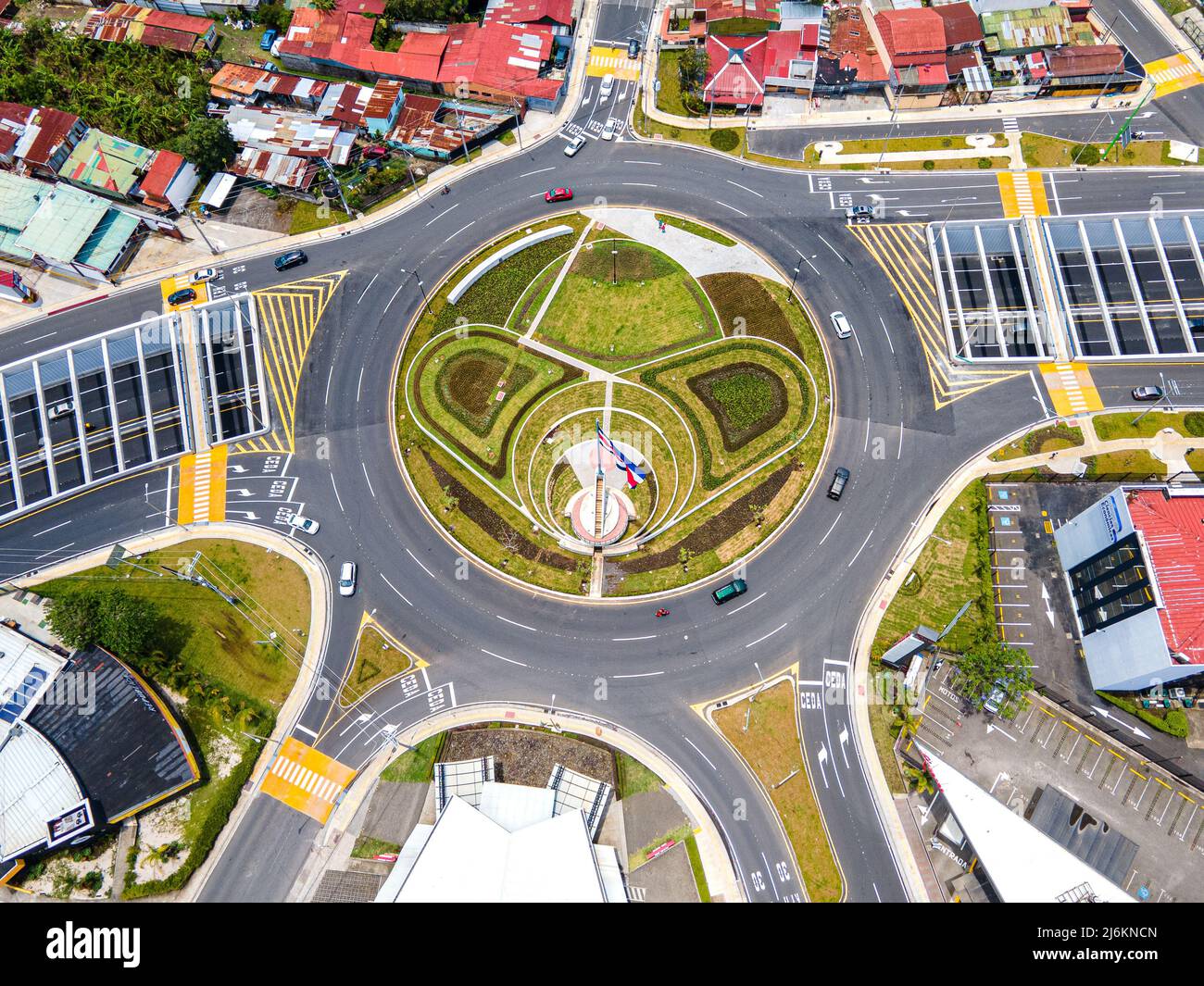 Beautiful cinematic aerial footage of the new Flag roundabout in Costa ...